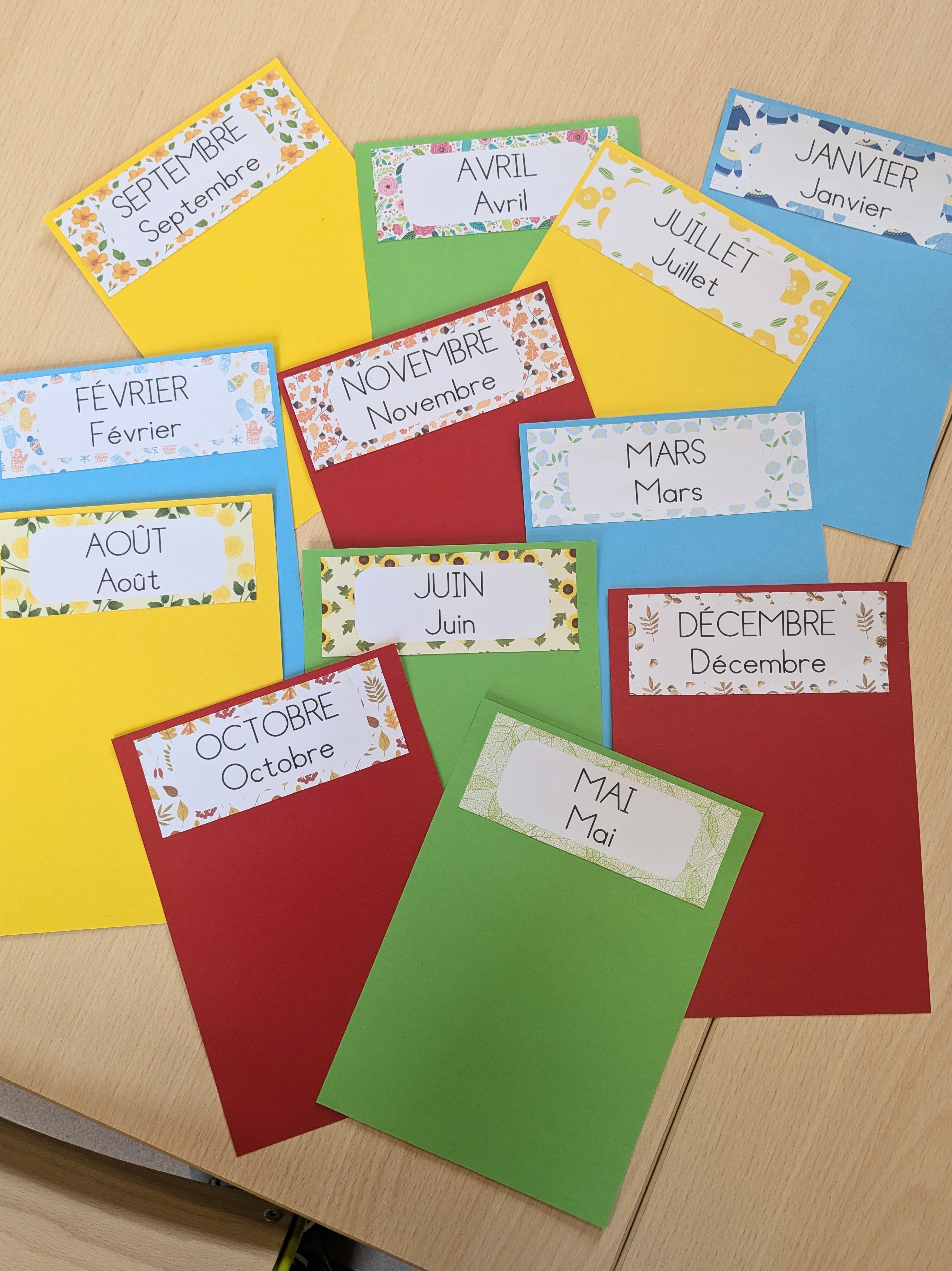 Etiquettes des mois et rituels de temps